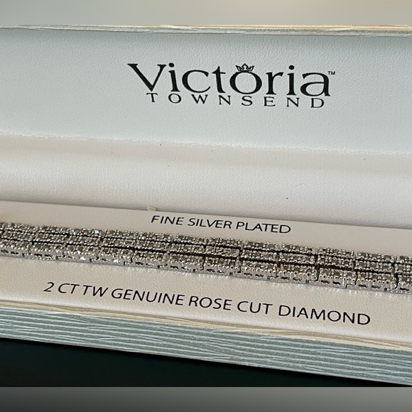 Victoria Townsend | Jewelry | 2 Ct Tw Genuine Rose Cut Diamond Tennis ...